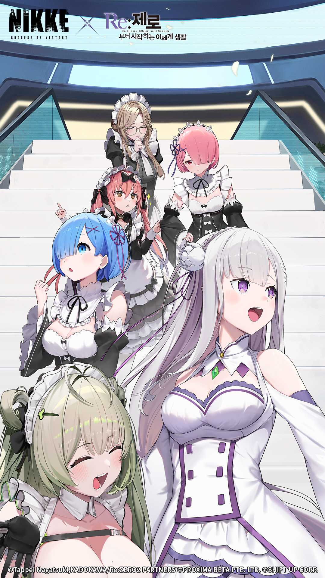배경 화면 이미지 공개 승리의 여신: 니케 X Re:제로부터 시작하는 이세계 생활 콜라보 | 볼텍스 게이밍