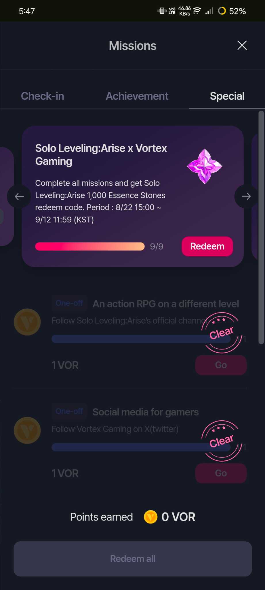 I have redeemed this code yesterday but didn't rec | Vortex Gaming